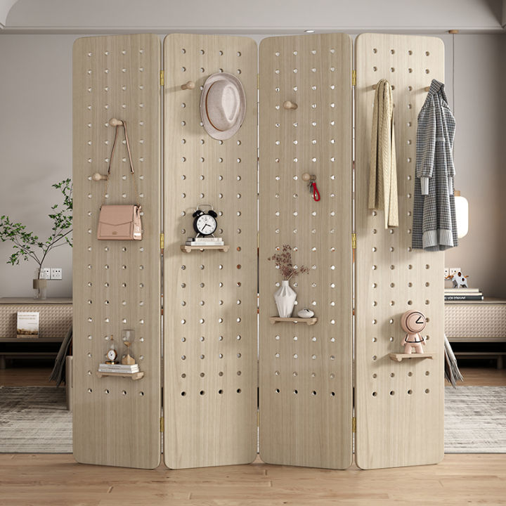 Scandinavian Solid Wood Simplicity Floor Screen Foldable Movable ...