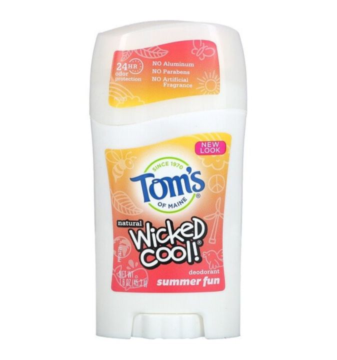 Tom's of Maine, Natural Deodorant For Kids, Wicked Cool, Summer Fun (45 ...