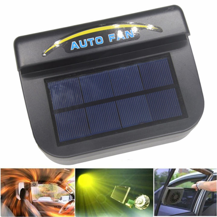Solar Powered Car Window Ventilator Rapid Cooling Radiator Auto Fan ...