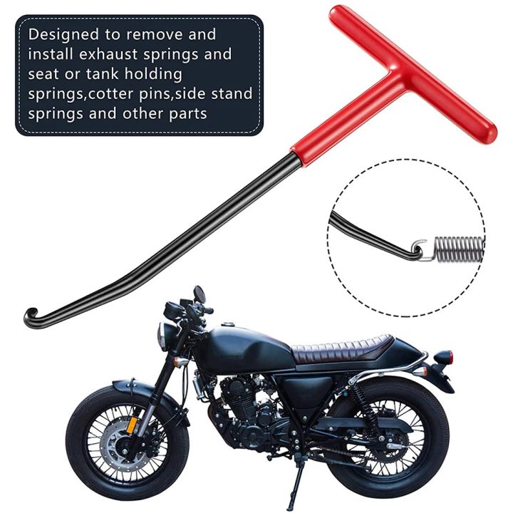 Motorcycle exhaust snap hook Universal T-handle exhaust pipe spring ...