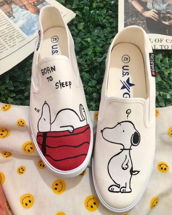รองเท้าเพ้นท์ลายsnoopy | Lazada.co.th