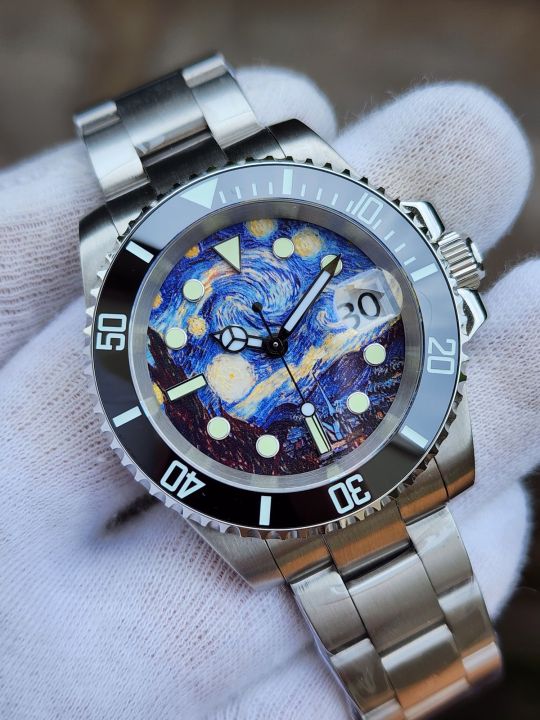 Starry Night - Custom made watch, Automatic NH35 movement, Sapphire ...