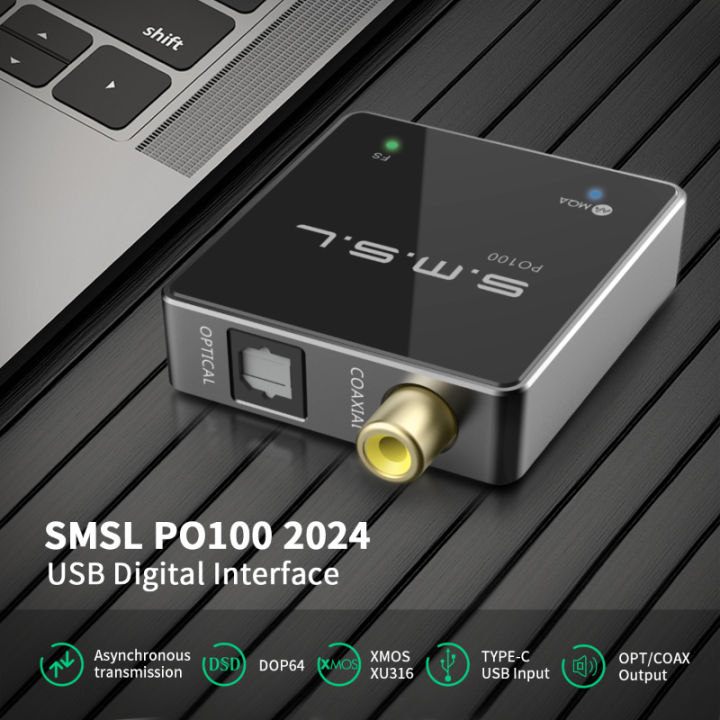 New SMSL PO100 USB Digital Interface DSD DOP64 XMOS XU316 TYPE-C Input ...