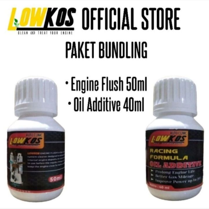 PAKET BUNDLING ENGINE FLUSH 50ml DAN OLI ADDITIVE 40ml LOWKOS ORIGINAL ...