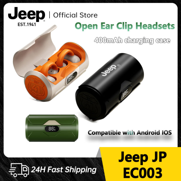 Jeep EC003 Wireless Headphones,Bluetooth 5.4 Ear Clip Earphones, Open Ear Clip Headsets with Mic ...
