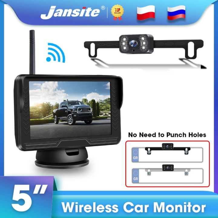 Jansite 5" Wireless Car Monitor 1920*1080P HD IPS Screen 170° 6-LED ...