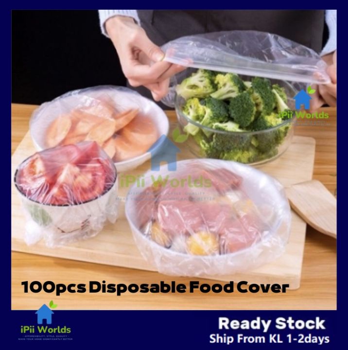 iPii 100pc Reusable Disposable fresh-keeping cover film household food ...
