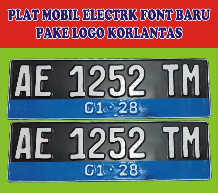 plat mobil elektrik font baru logo korlantas | Lazada Indonesia