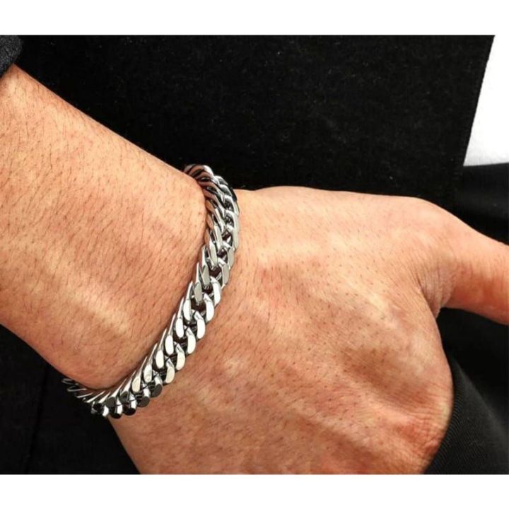 [COD] GELANG TITANIUM BAJA SILVER MODEL PUNK/GELANG PRIA MACHO | Lazada ...