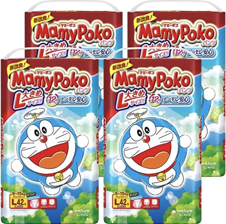 Mamypoko Japan Doraemon Pants L 42pcs x 4 Packs | Lazada Singapore