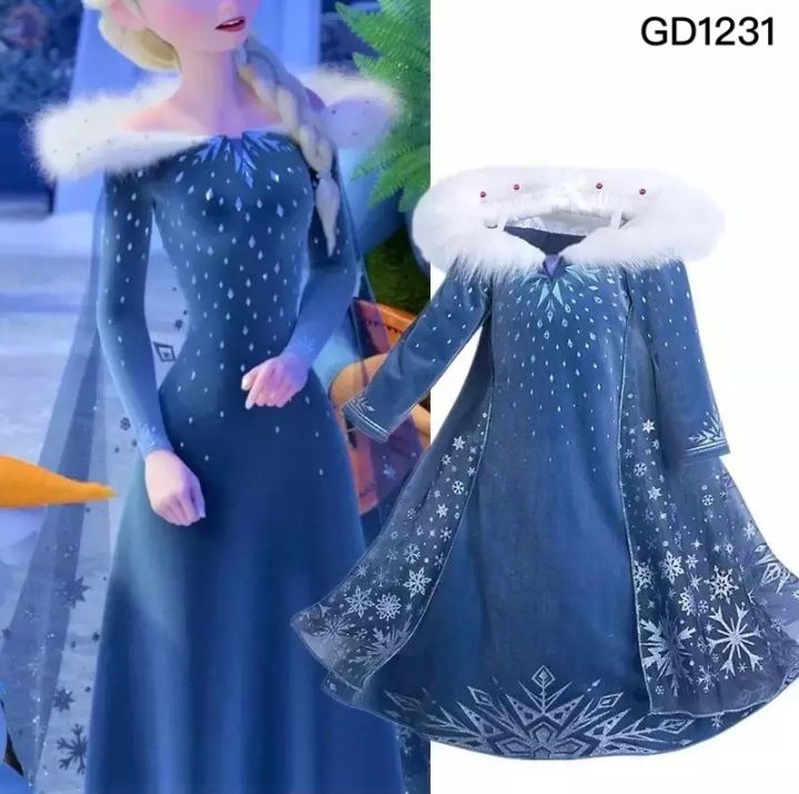 Frozen Elsa Princess Dress With Cape | Lazada