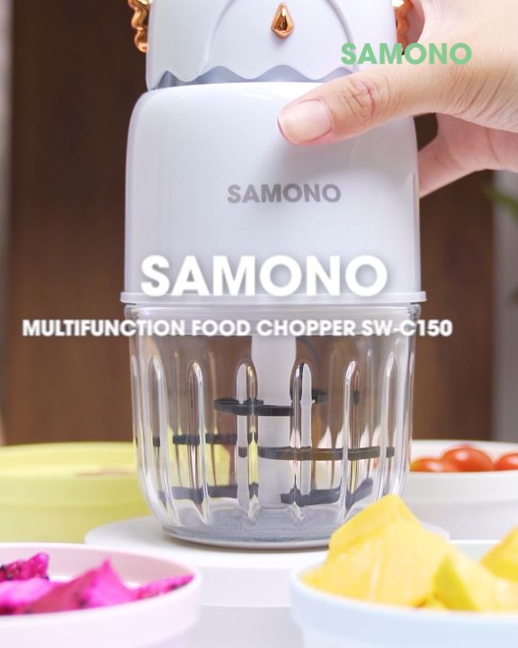 SAMONO Food Chopper Mini Chopper Multifungsi Mpasi 300ML Stainless ...