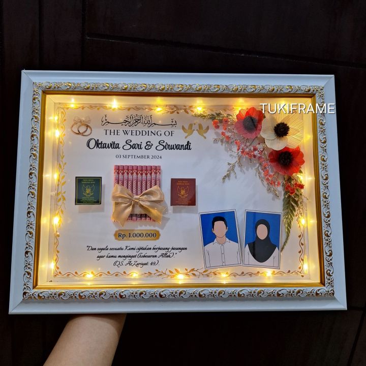 BINGKAI MAHAR 3D CUSTOM / FRAME 3D LIST GOLD / FRAME MAHAR RUSTIC ...