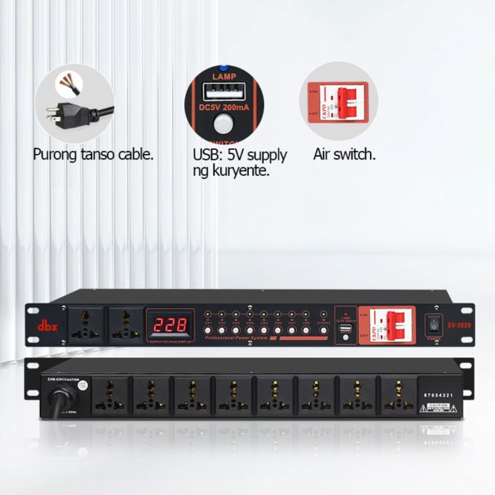 dbx/original SV-108/208/2028,power controller 10 channel switch 220v+USB 1channel 5V,sequence ...