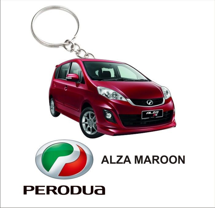 Perodua Alza flip key remote maroon keychain | Lazada