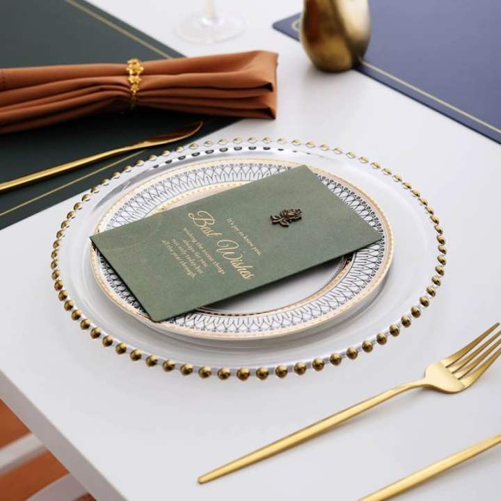 32cm PVC Charger Plate Plastic Tray Wedding Hotel Party Craft Tray ...