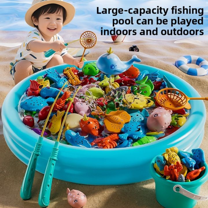 MONLEYTA | Children's Fishing Rod Toy Magnetic Fish Pool Baby 2 Years ...