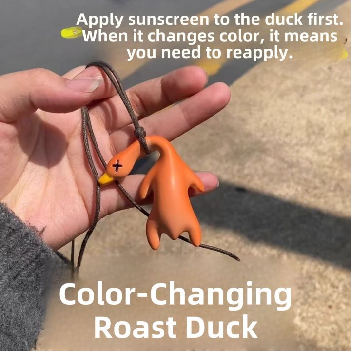 Creative Changeable Color Roast Duck Keychain Car Interior Decoration ...