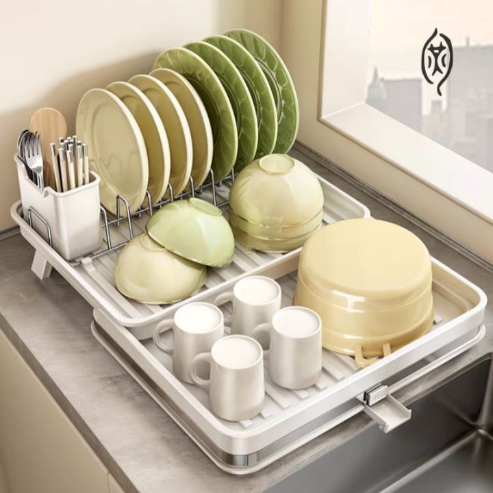 Expandable Dish Drying Rack Over Sink Stainless Steel Adjustable Dish ...