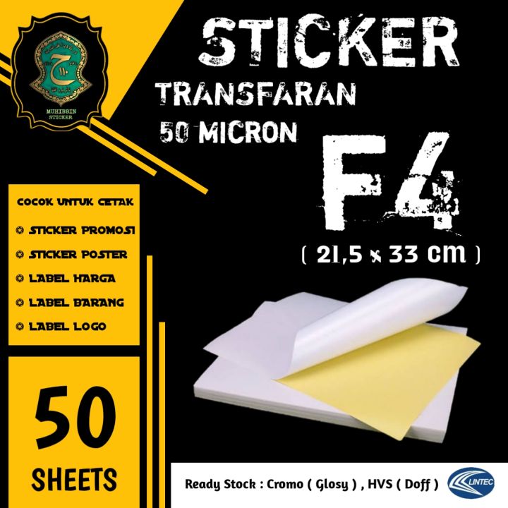 STICKER TRANSPARAN F4 50 MICRON ISI 50 LEMBAR | Lazada Indonesia