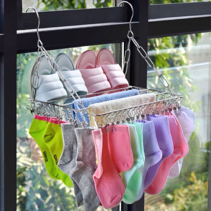 Multi-function Clothes Hanger Stainless Steel Balcony Drying Hanger ...
