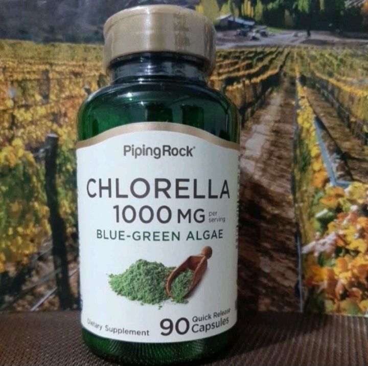 Chlorella 1000mg 90 Capsules Blue-Green Algae EXPIRY: June 2025 Piping ...