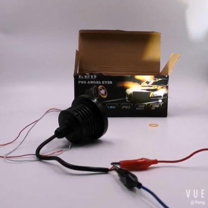 2pcs 3.5" 12V Universal COB Led Fog Light Car Angel Eyes DRL Driving Light Fog Lamp Fog Light ...