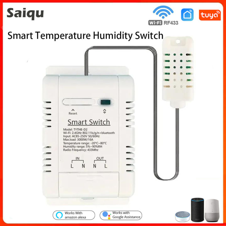 WiFi Smart Temperature Humidity Switch 3000W 16A Thermostat Monitoring Energy Consumption 433mhz ...