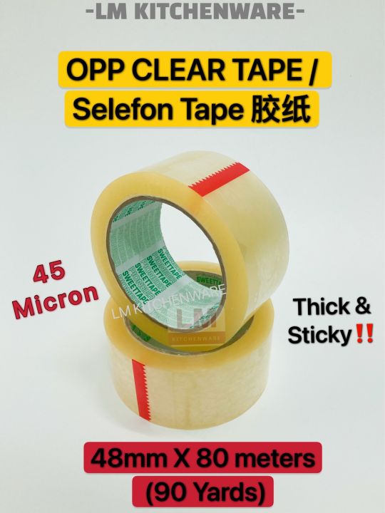 48mm X 90y X 45 micron OPP CLEAR TAPE / TRANSPARENT TAPE / SELEFON TAPE ...