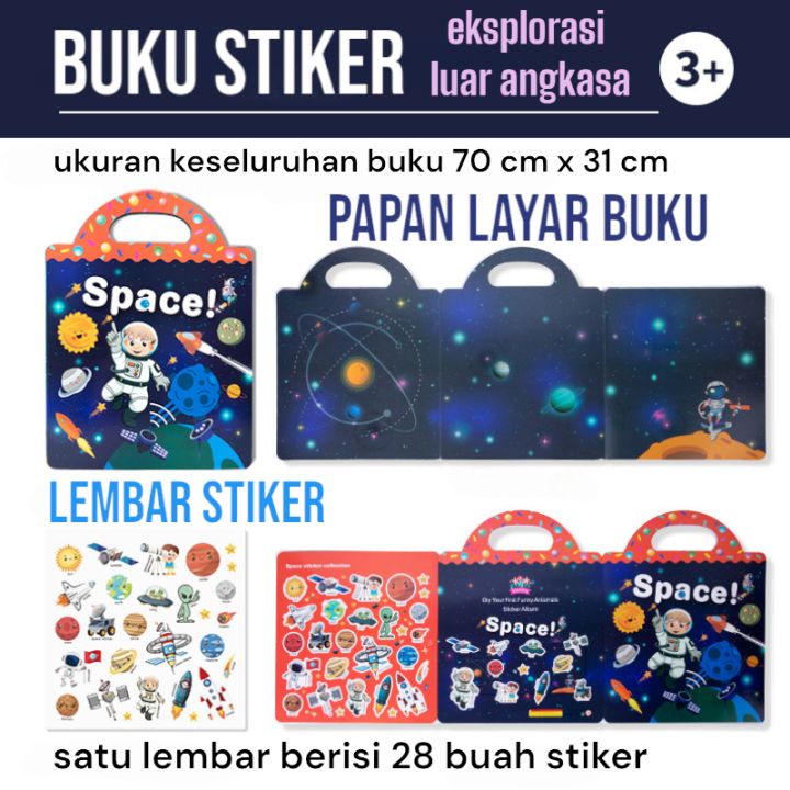 Buku Sticker untuk anak-anak umur 3+ varian: dinosaurus, eksplorasi ...