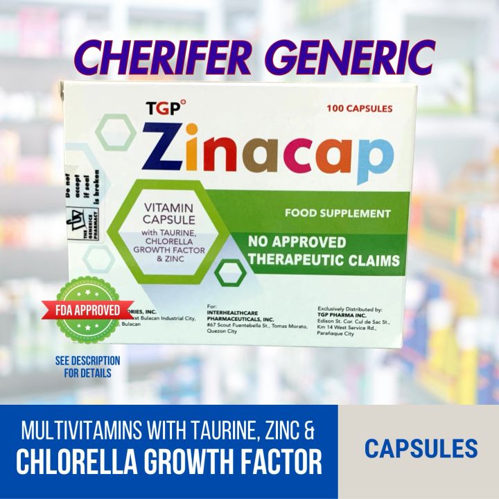 (Cherifer Adult Generic) Zinacap - Multivitamins + Chlorella CGF ...