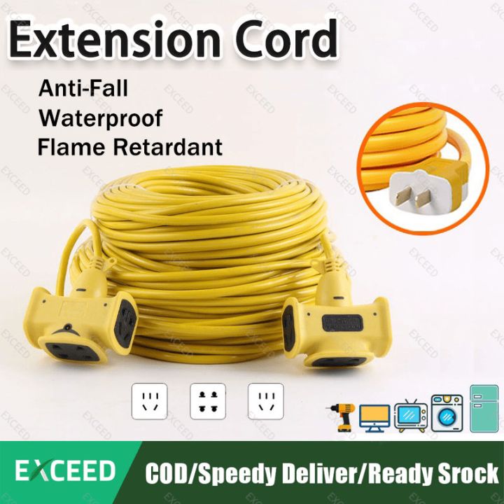 Exceed 20m Extra Long Plug In Strip Extension Cord Socket With Cable Outdoor Power Extension