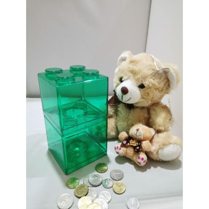 Lego Shape Transparent Coin box/ Clear CoinBox Plastic Bekas Wang | Lazada
