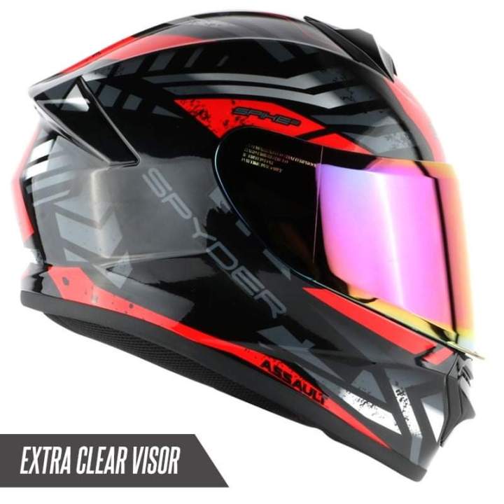 SPYDER Spike 2 Assault Series 8 Single Visor Helmet + Free Extra Clear ...