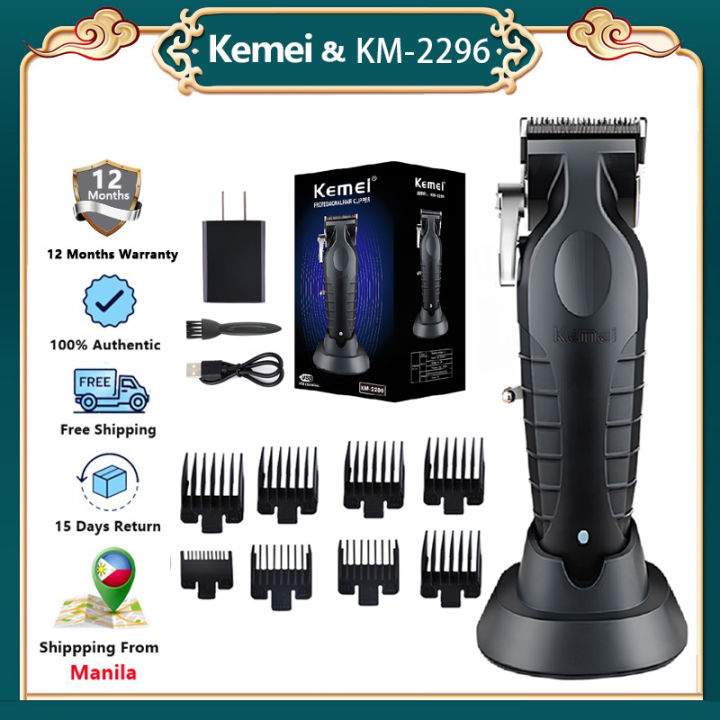 Kemei KM-2296 Professional Hair Clipper Adjustable Cordless Electric Hair Trimmer For Men ...