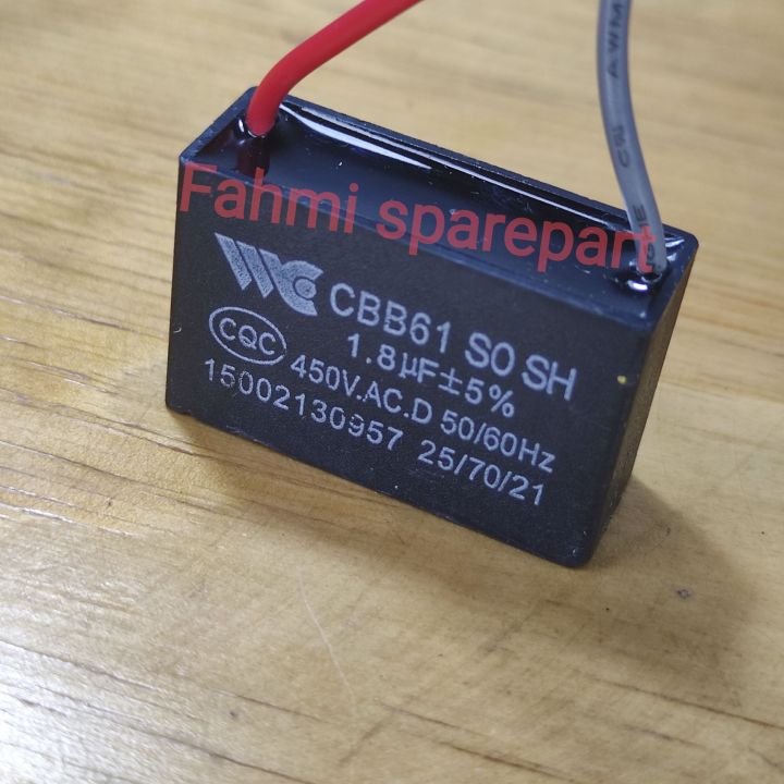 Kapasitor Kipas Angin Kotak Cbb61 SO SH 450V 1.8uF Fan Start Capacitor ...