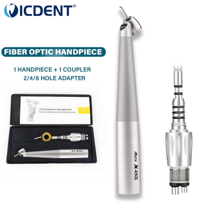 Dental products 45 Degree Four spray Fiber Optic air turbine contra ...