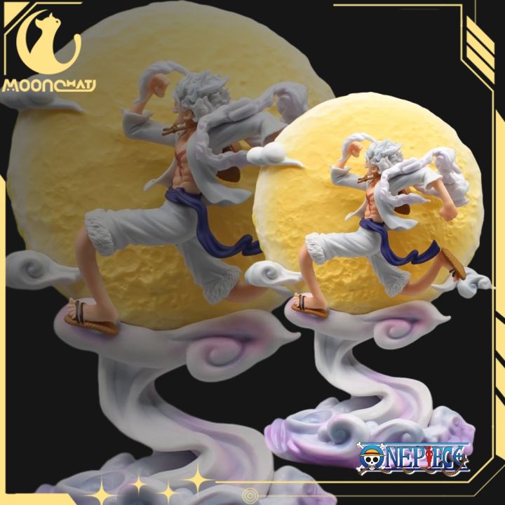 One Piece Nika Luffy Anime Figure 34cm Voice-activated Luffy Moon Light ...