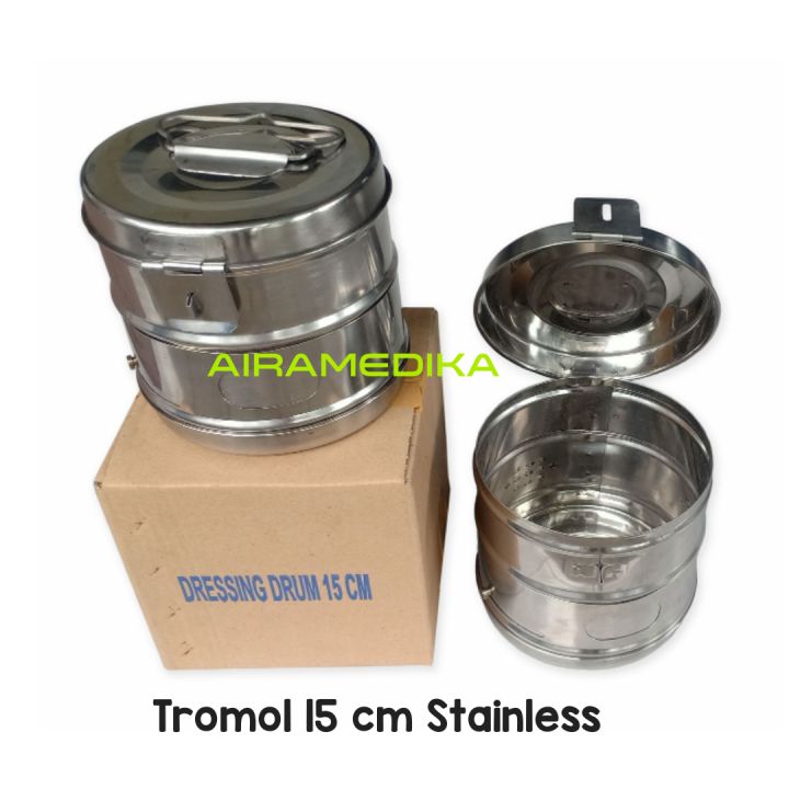 Tromol Dressing Drum 15cm Sterilizing Box Kasa Rawat Luka DLL | Lazada ...