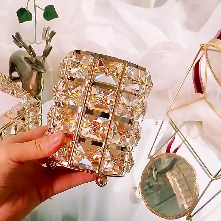 Crystal Jewels Diamonds Pencil Pot Makeup Brush Holder Decoration Desk ...