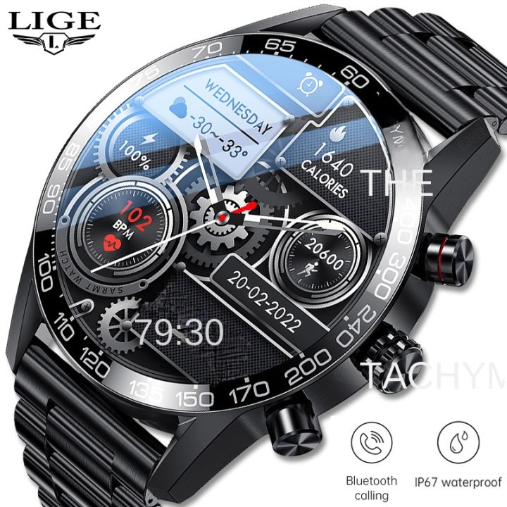 Lige Bluetooth Calling Smartwatch Rechargeable Watch For Men Smart ...