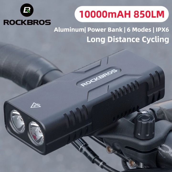 ROCKBROS Bicycle Light 10W 10000 mAh Bike Front Lamp Flashlight ...