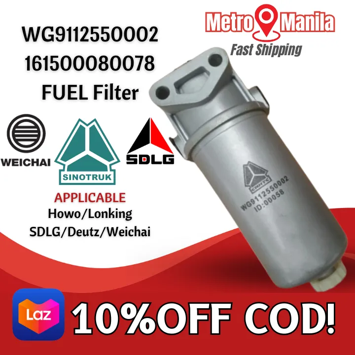 WG9112550002 161500080078 Fuel Filter Howo Lonking SDLG Deutz Weichai ...