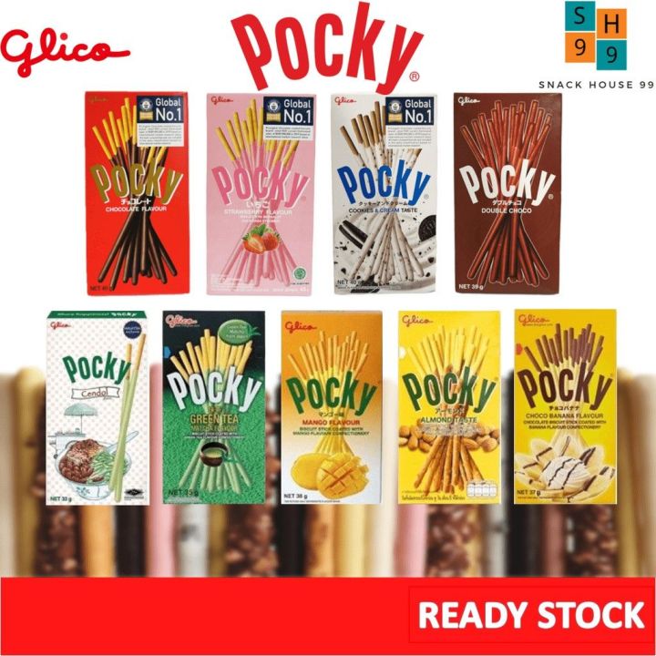 40g Glico Pocky Biscuit Stick【Chocolate / Double Chocolate / Strawberry / Cookies&Cream /Choco ...