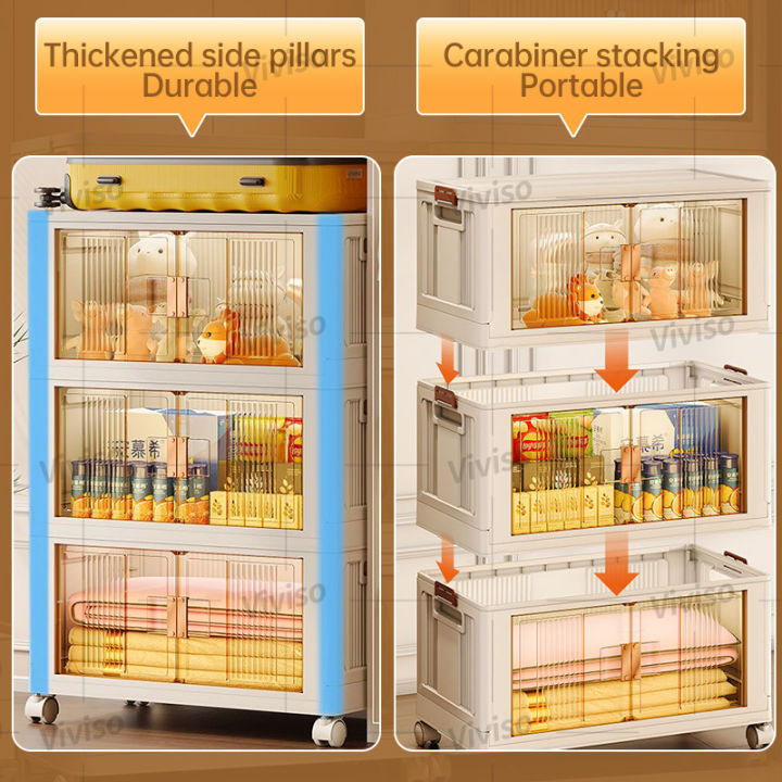 Kitchen Rack Organizer Transparent Stackable Cabinet Rak Cabinet ...