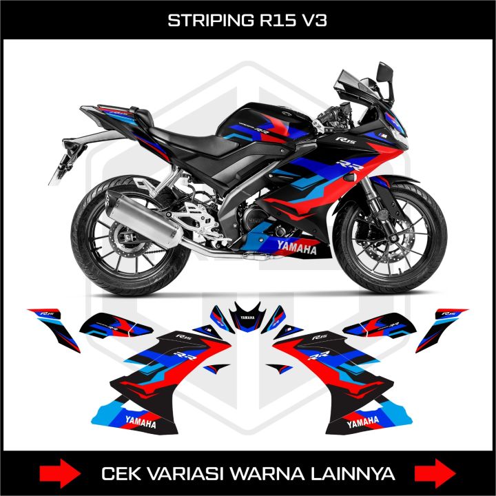 Striping R15 V3 Livery BMW Tri Color Semi full / Stiker Motor Yamaha ...