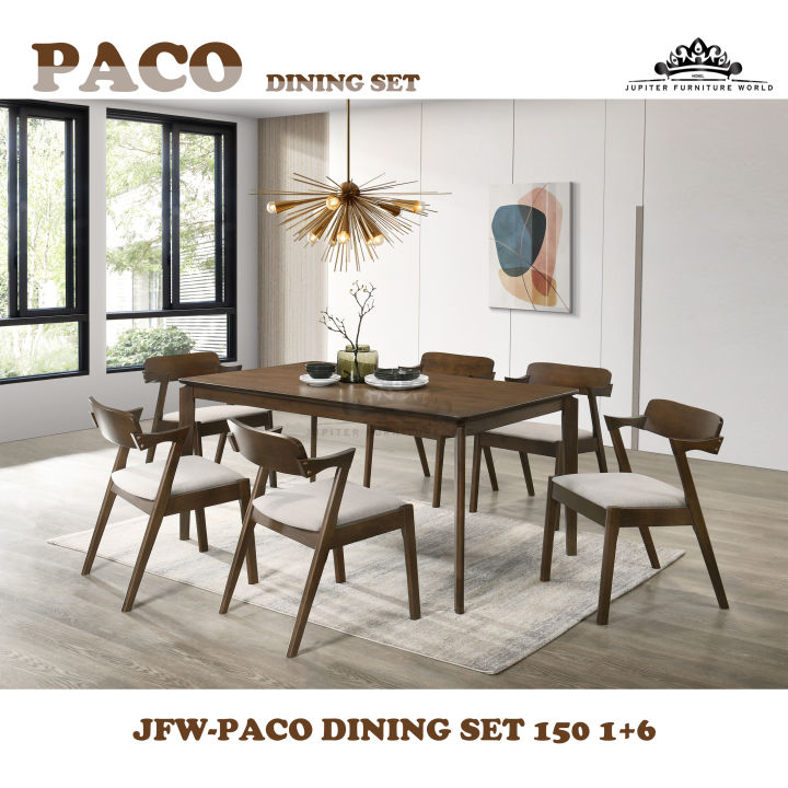 [ JFW-PACO WOODEN DINING SET ]-SOLID WOOD DINING SET/DINING TABLE SET ...