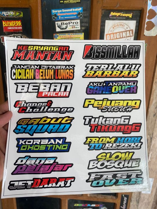 Stiker Pack Kata Kata Racing - Stiker Variasi Motor - Stiker Terbaru ...