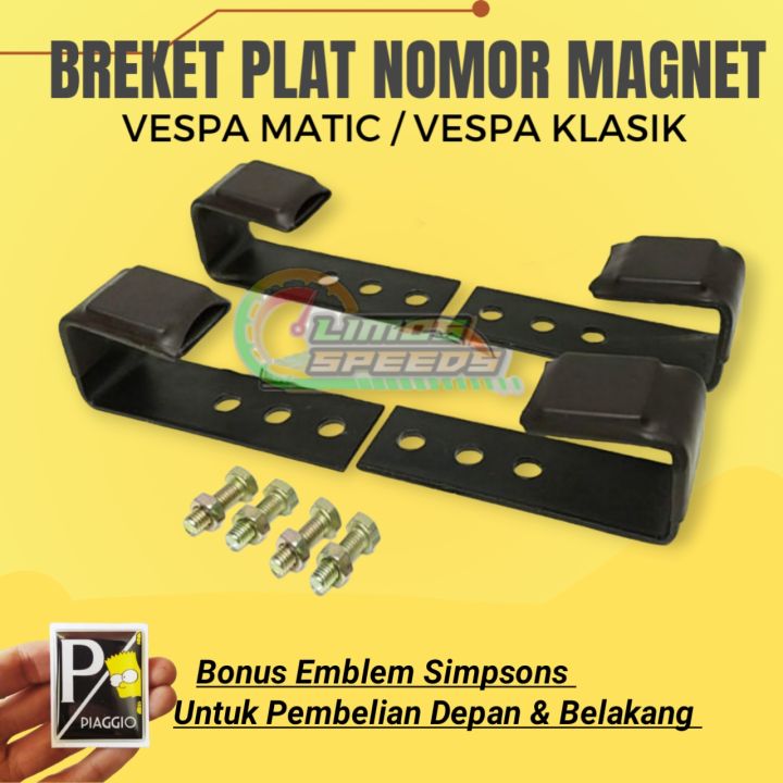 Dudukan Plat Nomor Magnet Vespa Sprint GTS Primavera LX S Breket Nopol ...