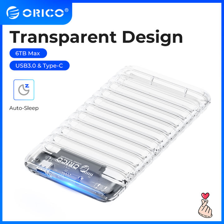 ORICO Transparent HDD Case SATA to USB 3.0 Hard Drive Case External 2.5 ...